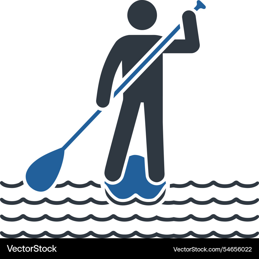 Paddle Boarding Wasser Aktivität Icon Lizenzfreier Vektor
