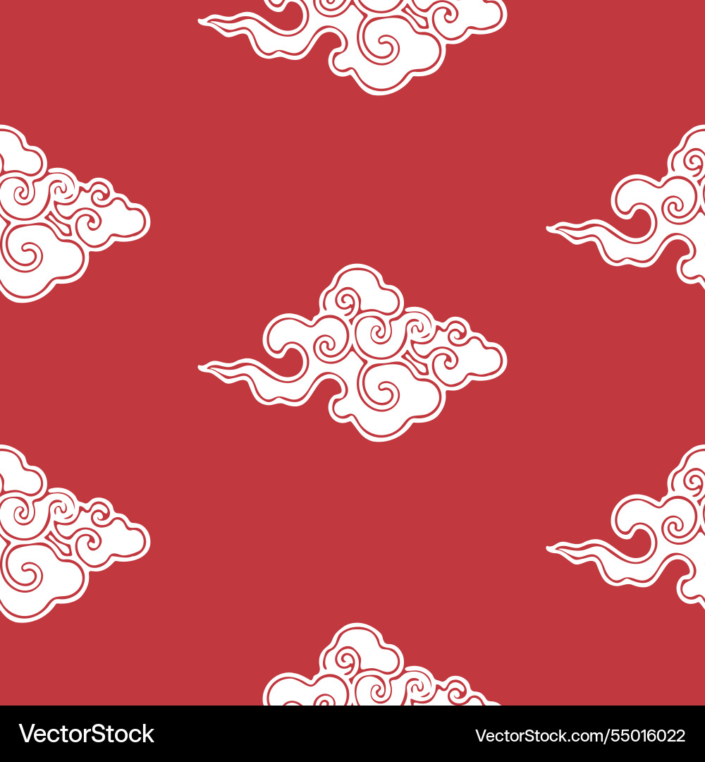 Seamless pattern with chinese or tibetan clouds Vector Image