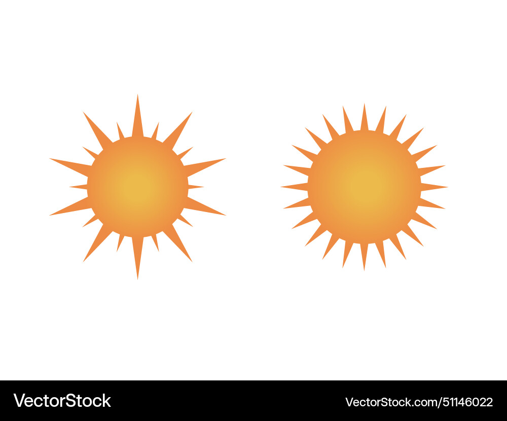 Sun simple icons collection Royalty Free Vector Image