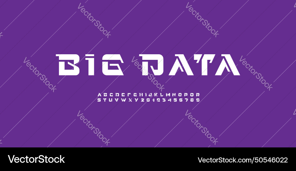 Technical future font digital cyber alphabet Vector Image