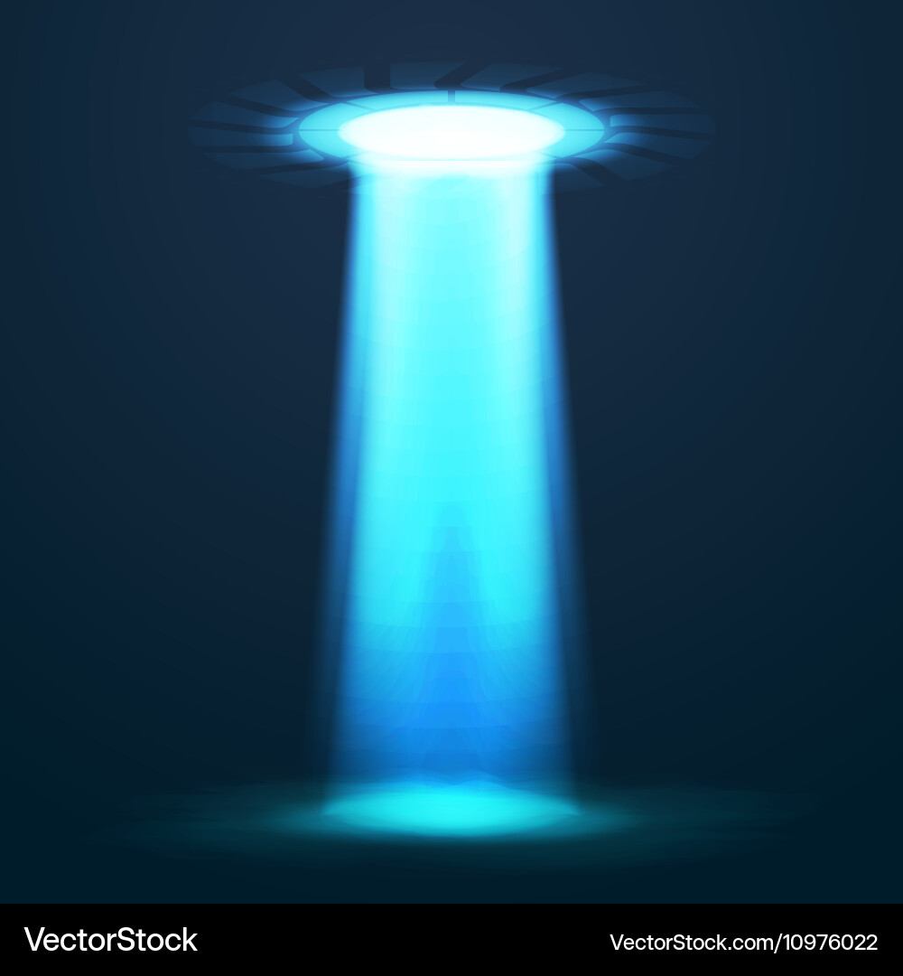 Ufo light alien sky beams Royalty Free Vector Image