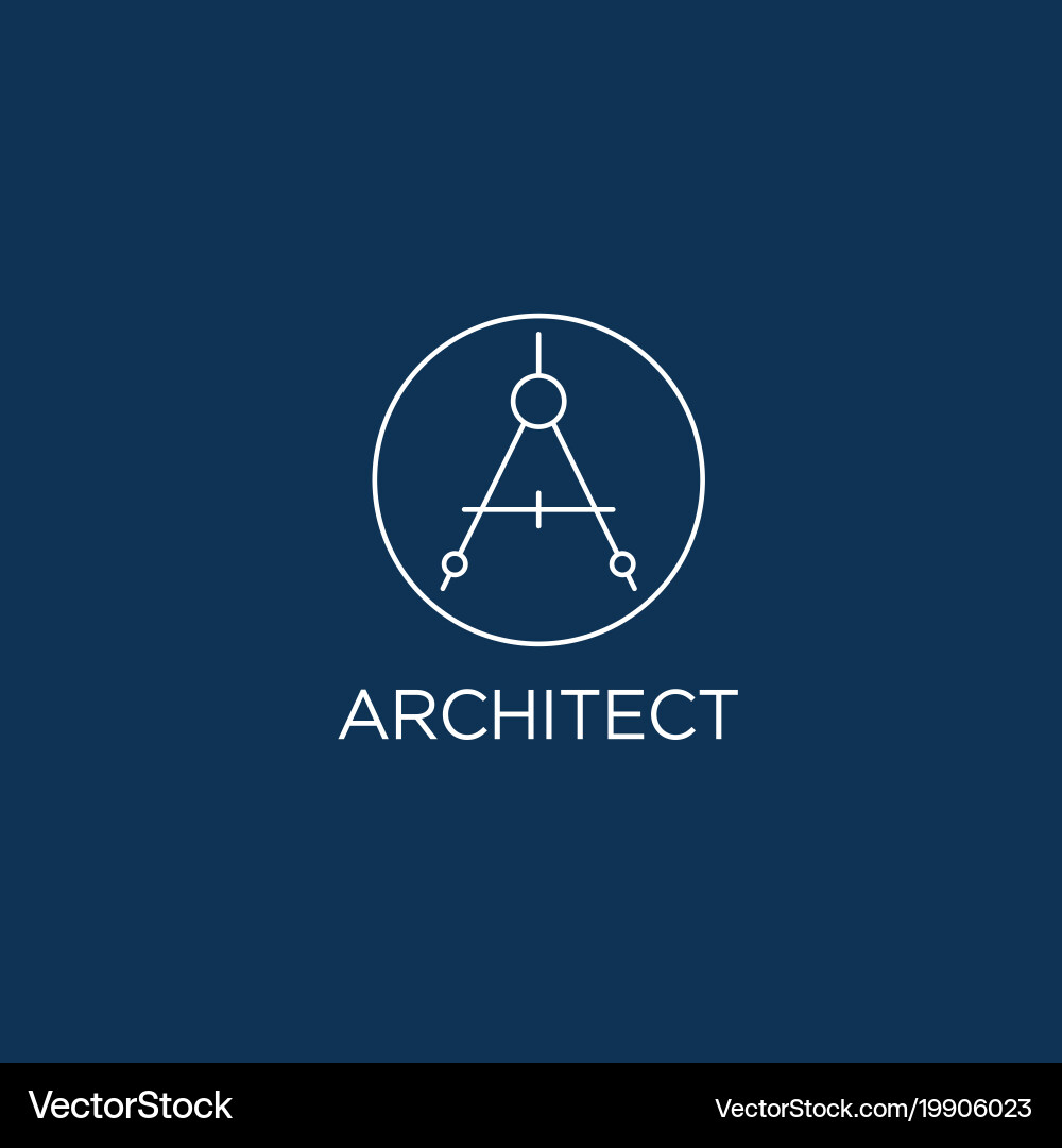 Architect logo a monogram Royalty Free Vector Image