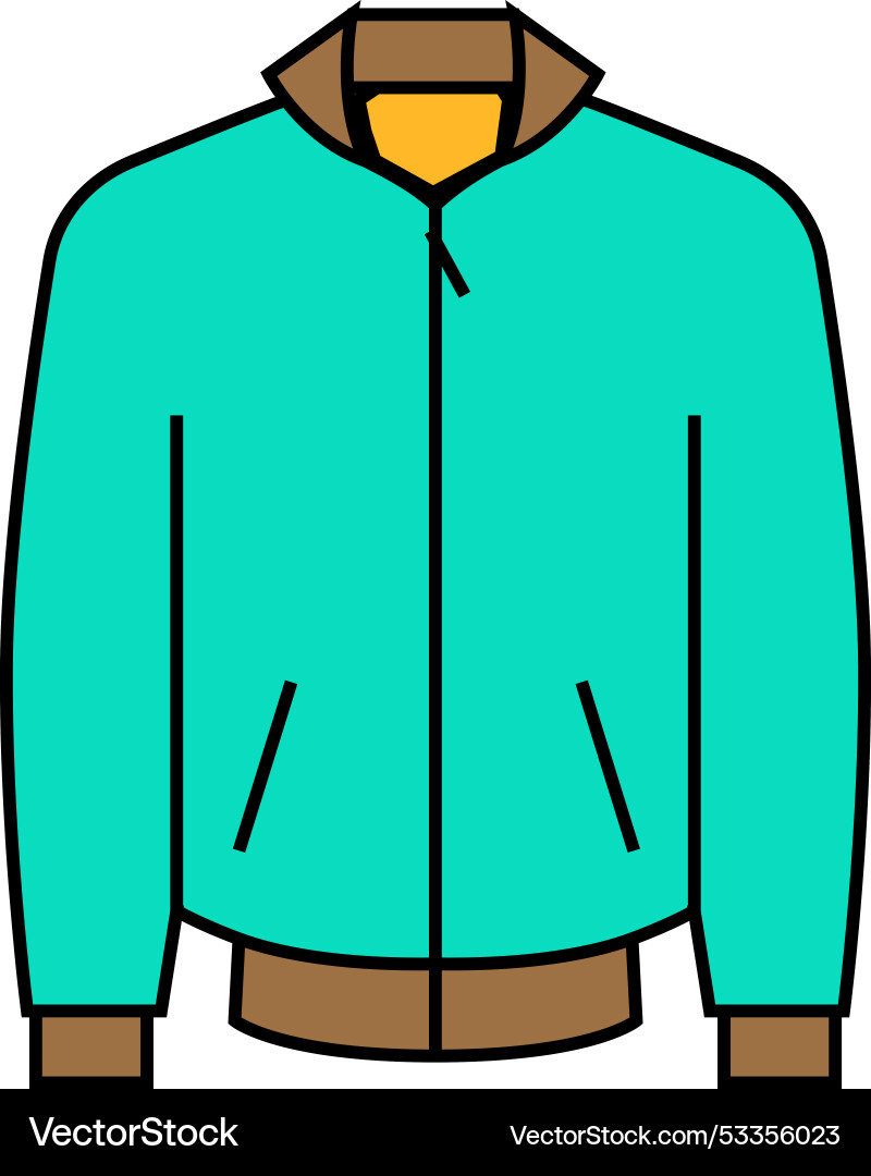 Bomber jacket outerwear female icon color Vector Image