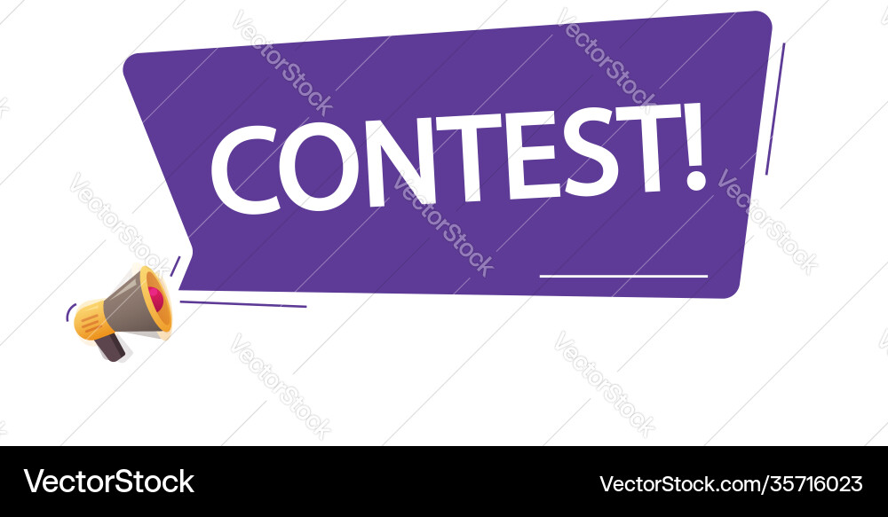 Contest icon message notice concept flat Vector Image
