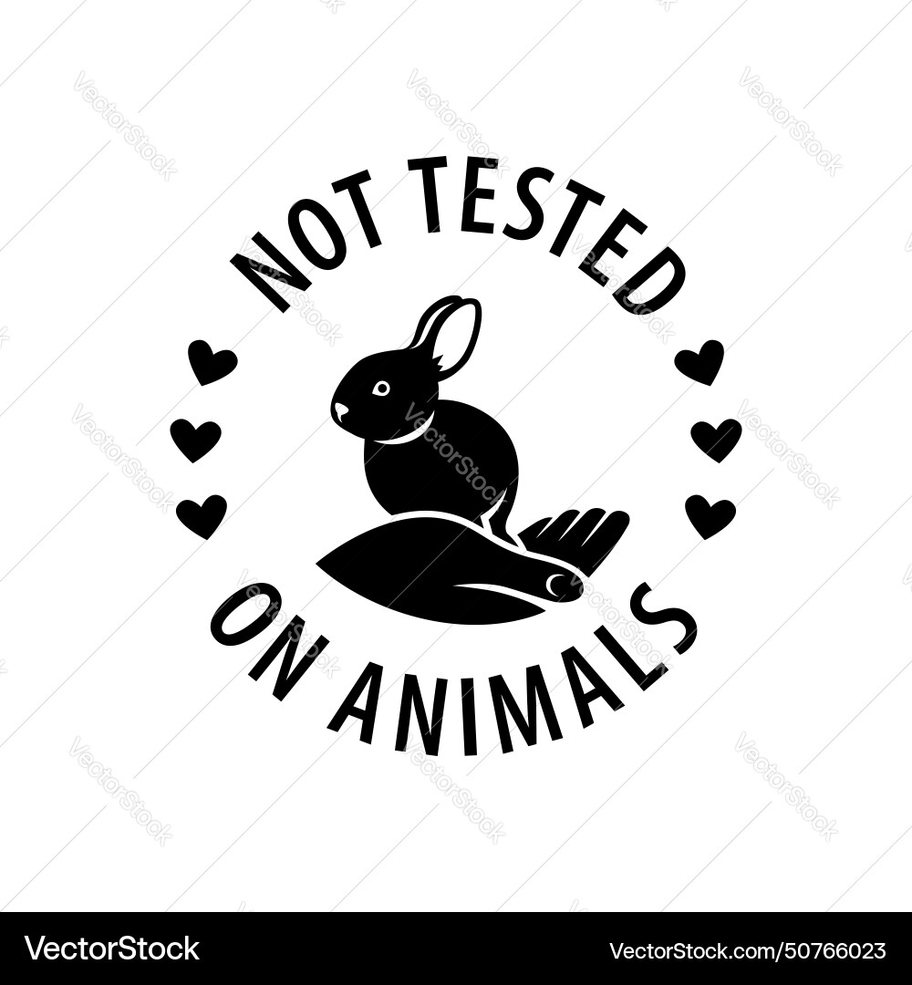Cruelty free not tested on animals rabbit logo Vector Image