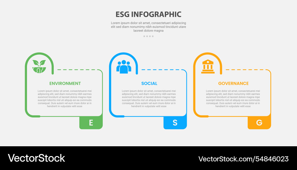 Esg infographic outline style with 3 point Vector Image