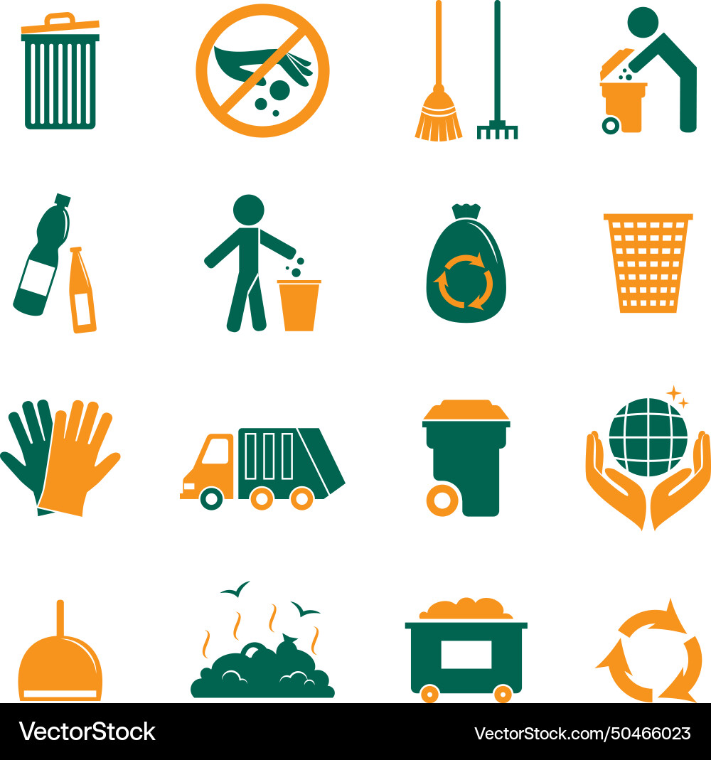 Garbage icons set Royalty Free Vector Image - VectorStock