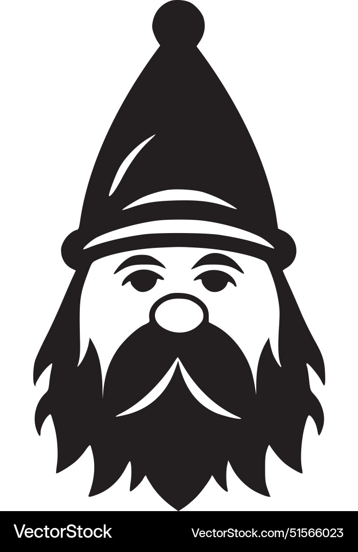 Gnome - minimalist and flat logo Royalty Free Vector Image