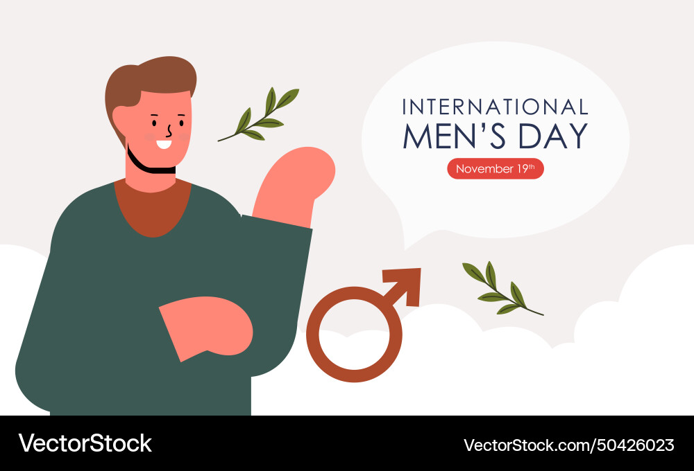 International mens day background Royalty Free Vector Image