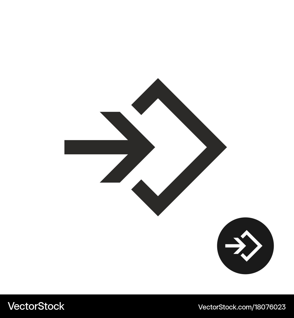Login Arrow Icon - Black & White Royalty Free Vector