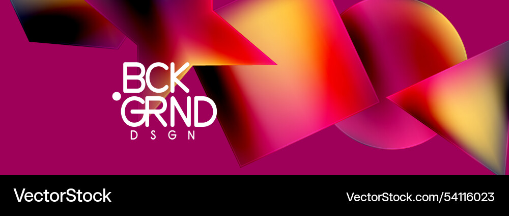 Neon color geometric shapes square triangle circle