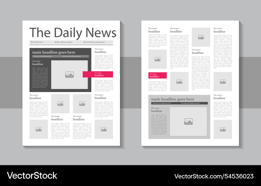 Newspaper Journal Template Royalty Free Vector Image