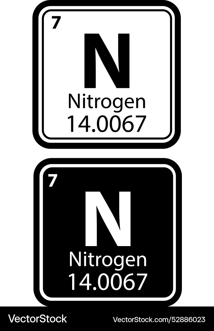 Nitrogen chemical element periodic table icon Vector Image