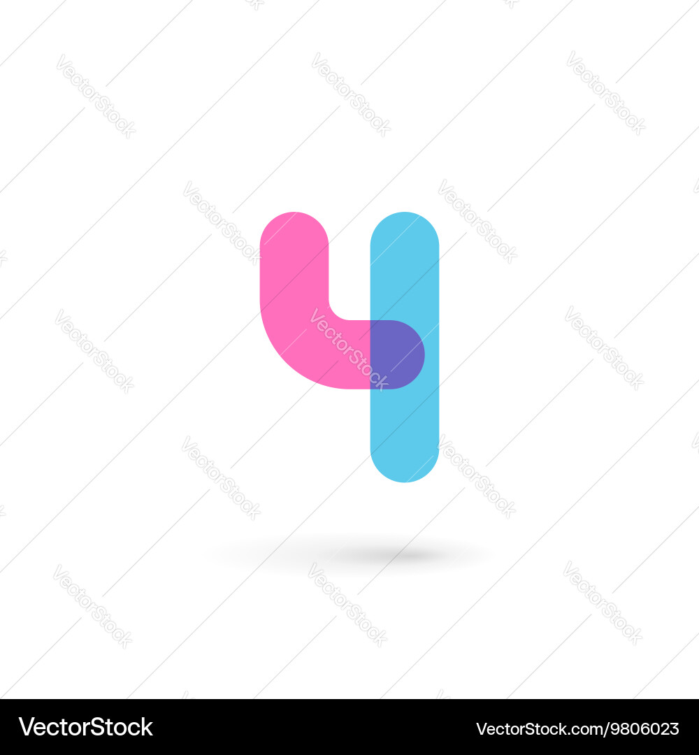 Number Four Icon - Logo Element Royalty Free Vector Image