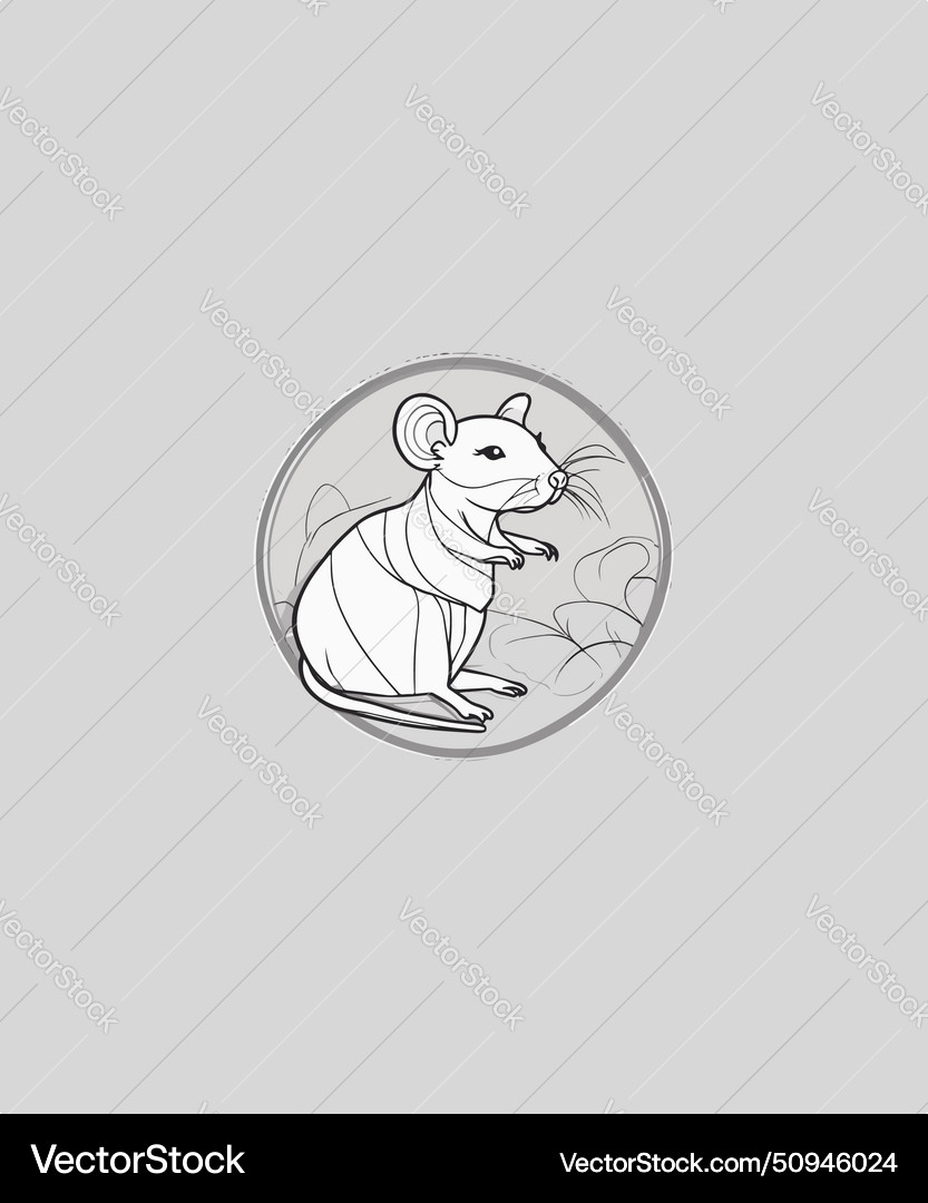 A drawing of mouse with white background Vector Image