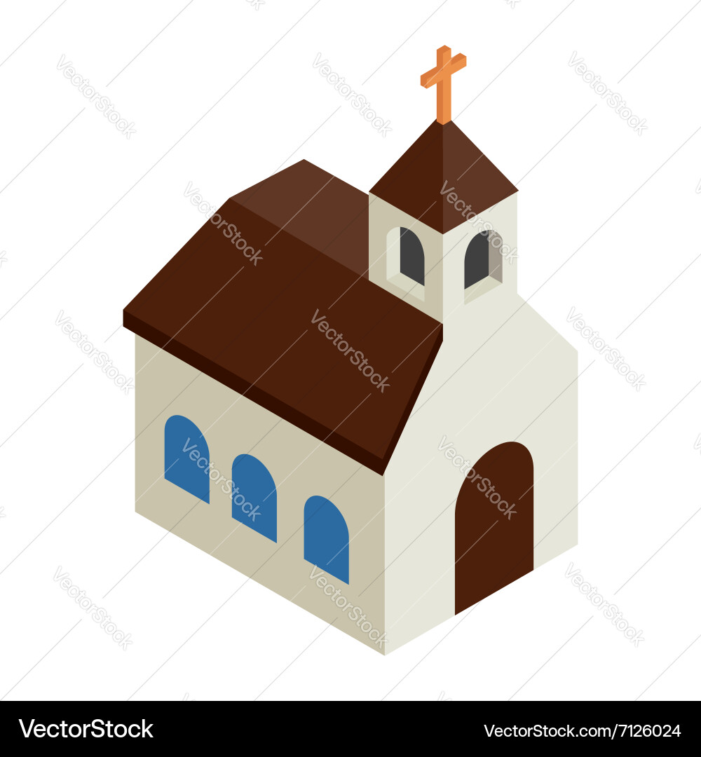 Catholic church isometric 3d icon Royalty Free Vector Image
