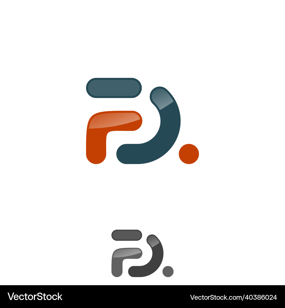Fd f d letter logo technology design symbol Vector Image