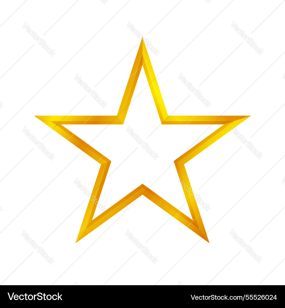 Gold star shape isolated on white background Vector Image