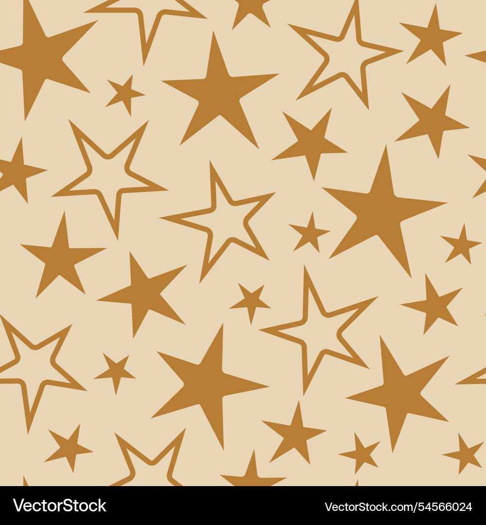 Gold stars on cream ditsy background pattern print