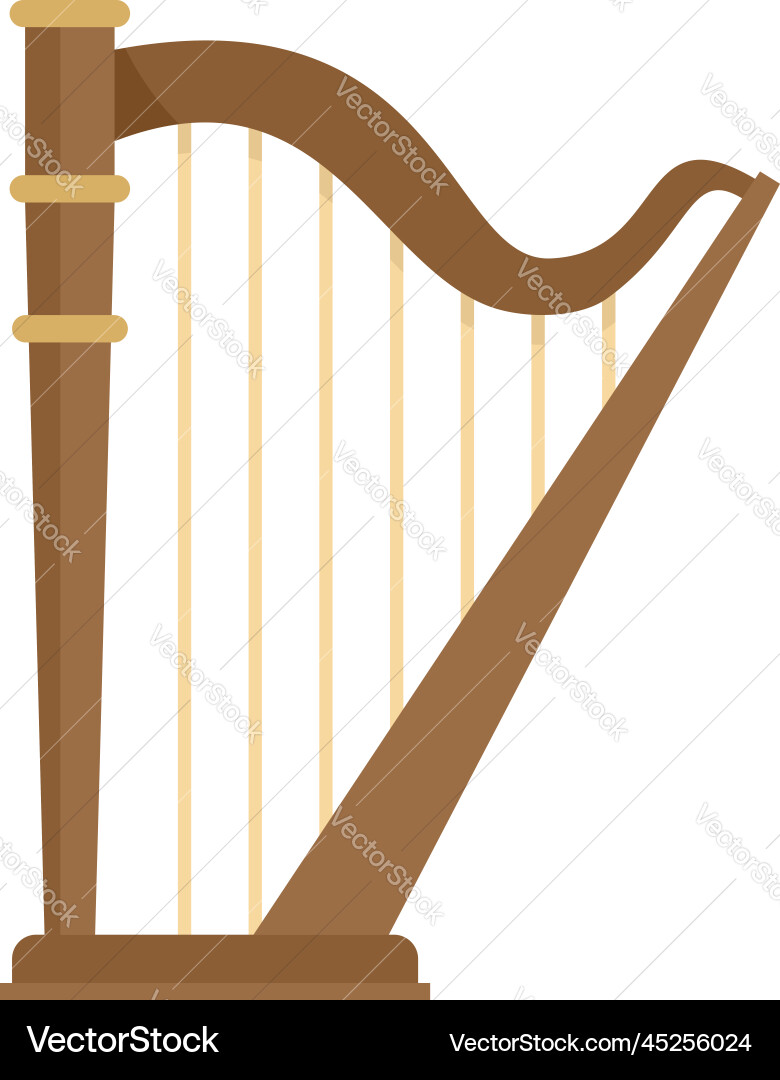 Irish harp icon flat music celtic Royalty Free Vector Image