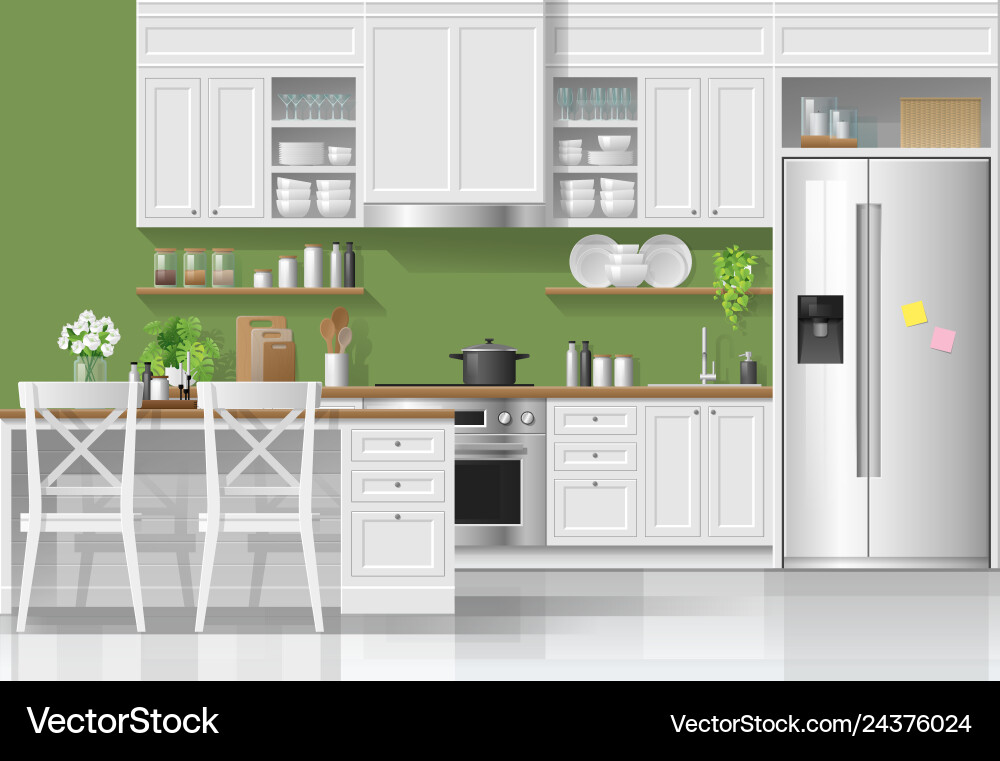 Kitchen in modern rustic style Royalty Free Vector Image