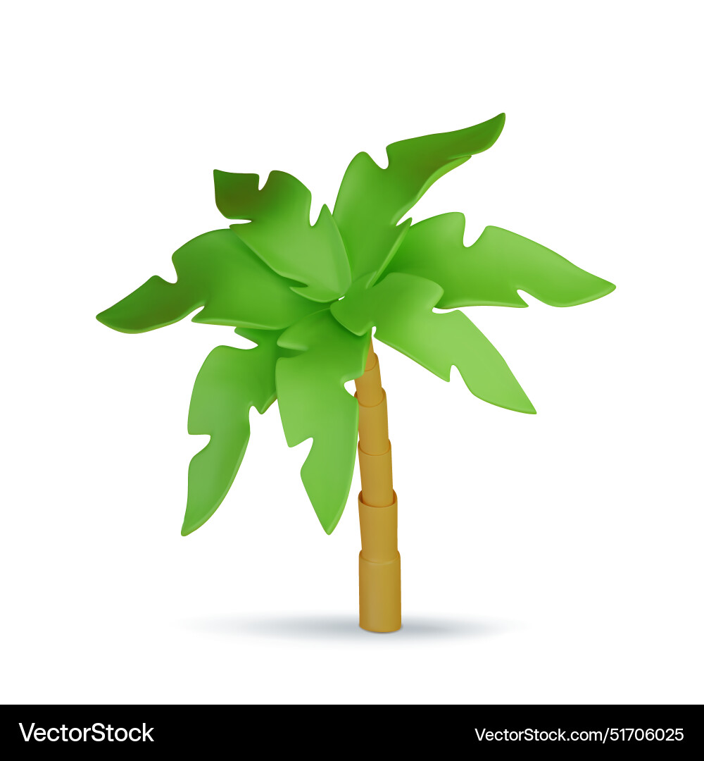 3d tropical palm cartoon tropic Royalty Free Vector Image