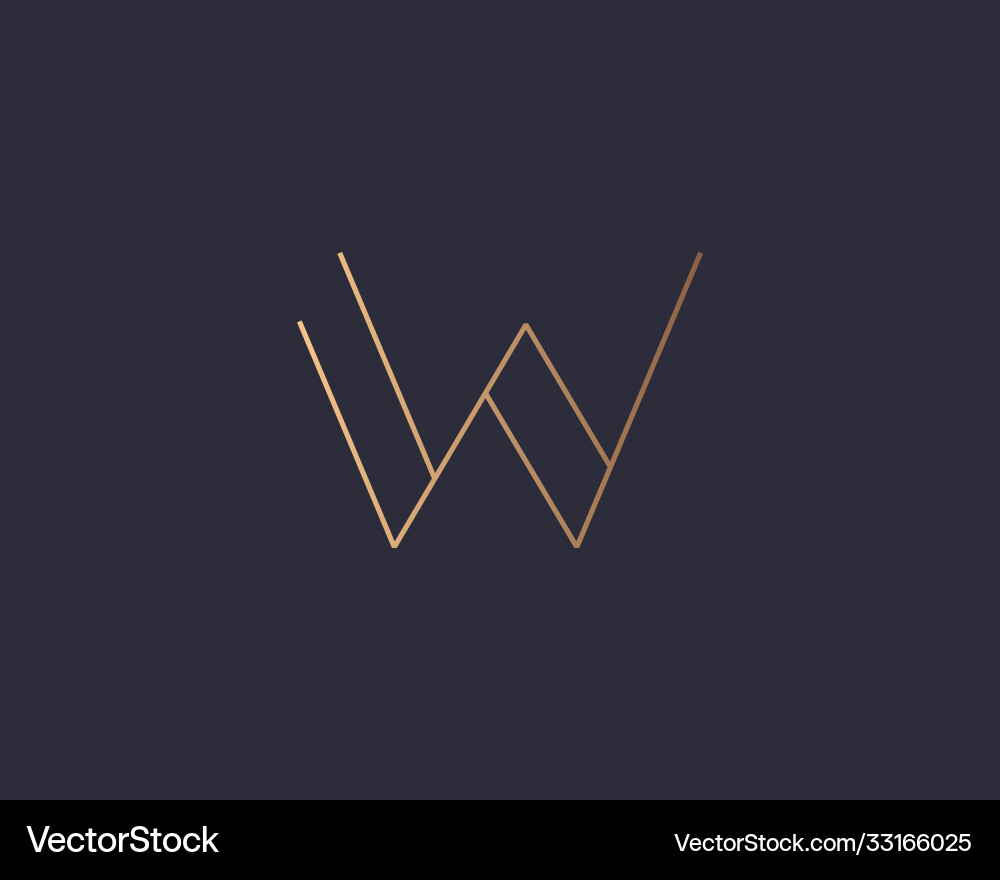 Abstract gradient linear monogram letter w logo Vector Image