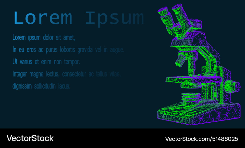 Biology futuristic low poly microscope image Vector Image