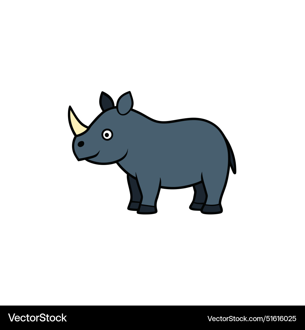 Black rhinoceros stands icon Royalty Free Vector Image