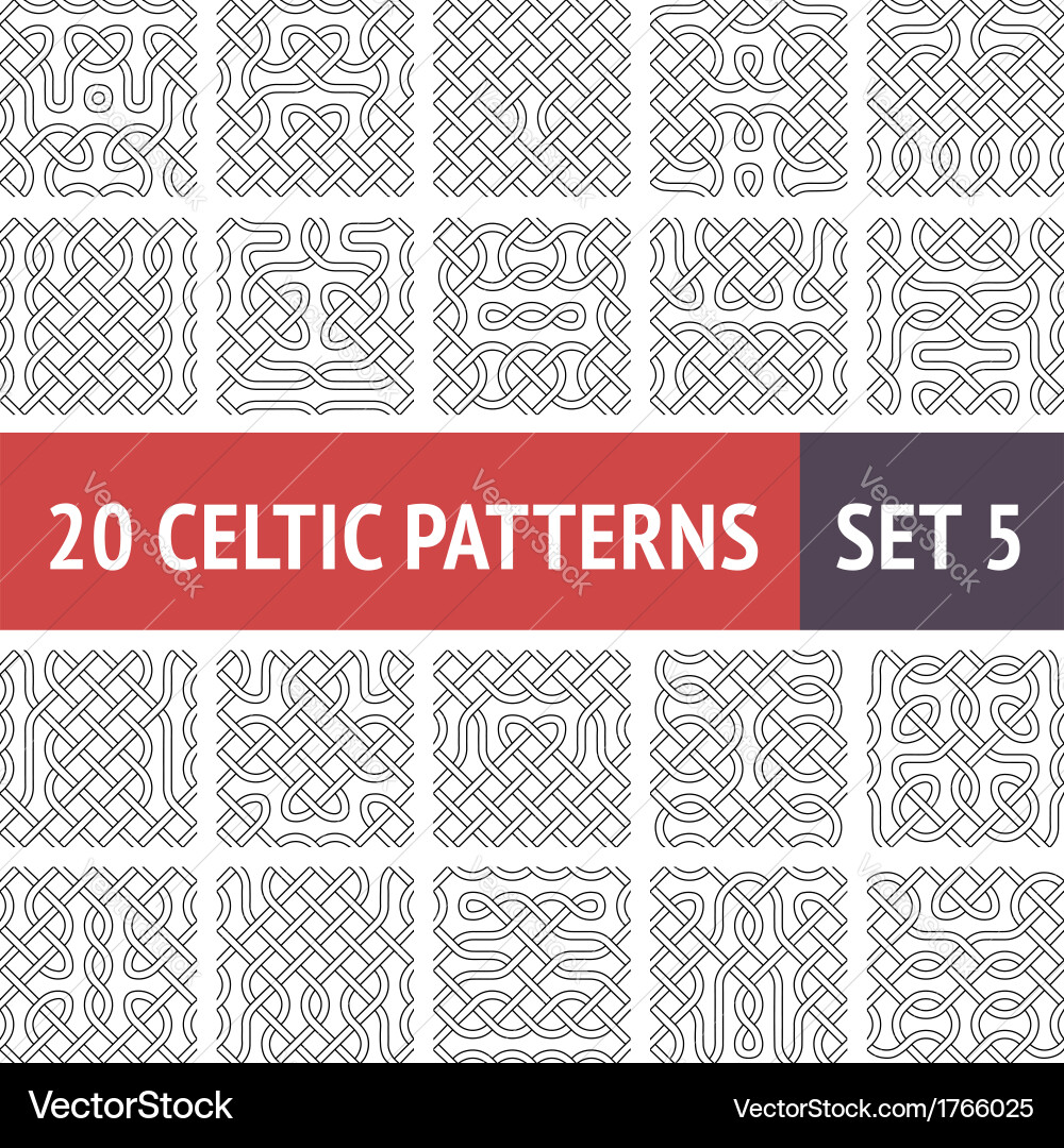 Celtic patterns set Royalty Free Vector Image - VectorStock