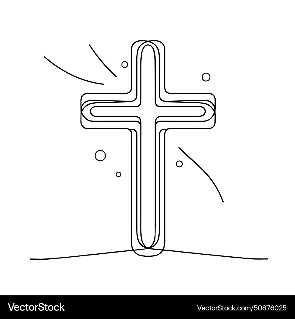 Christian cross hand drawn Royalty Free Vector Image