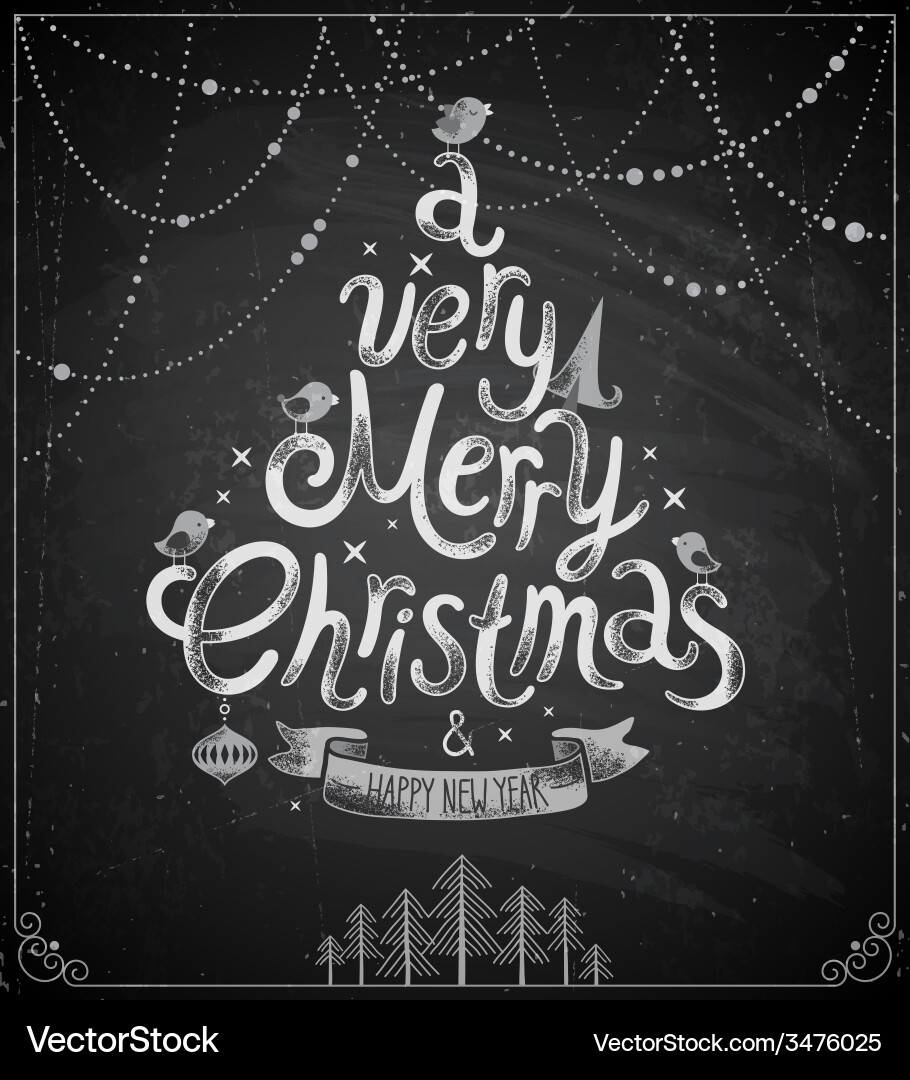 Christmas chalkboard card Royalty Free Vector Image