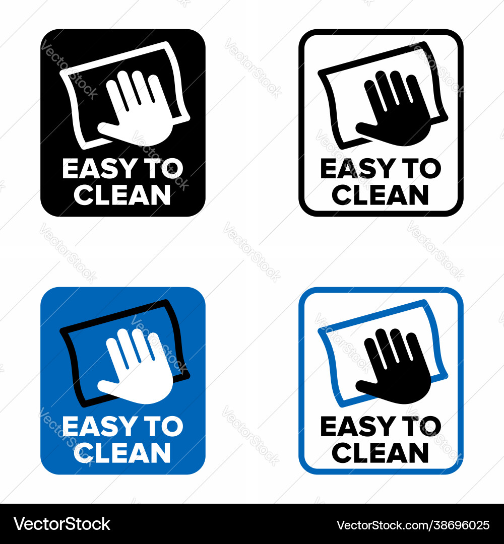 Easy to clean information sign Royalty Free Vector Image