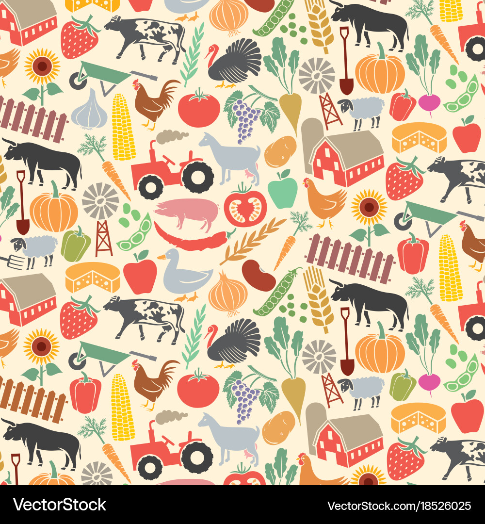 Farm & Harvest Pattern Royalty Free Vector Image