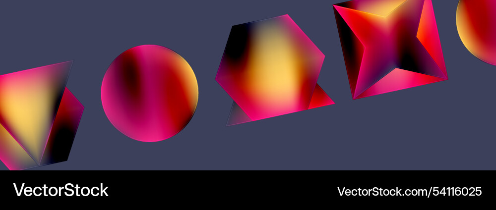 Neon color geometric shapes square triangle circle