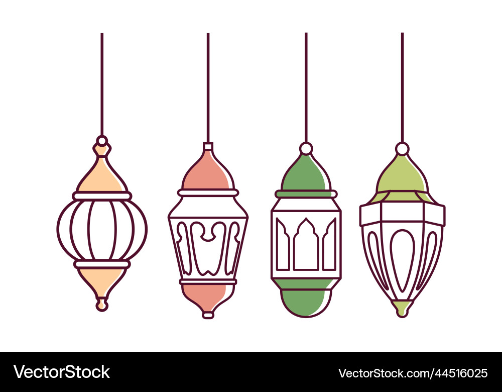 Ramadan lantern icon design and eid celebration Vector Image
