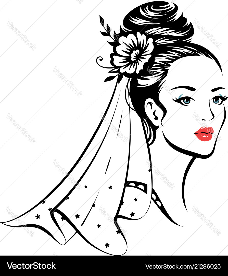 Young beautiful bride Royalty Free Vector Image