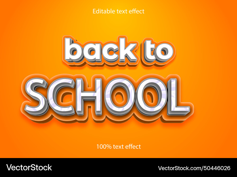 Back to school texture text effect Royalty Free Vector Image