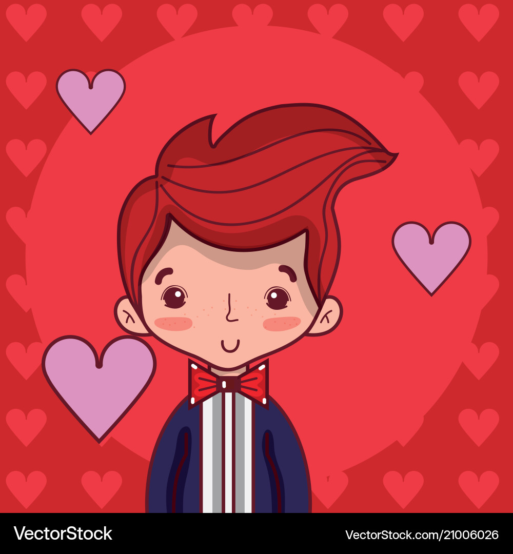 Cute wedding boyfriend cartoon Royalty Free Vector Image