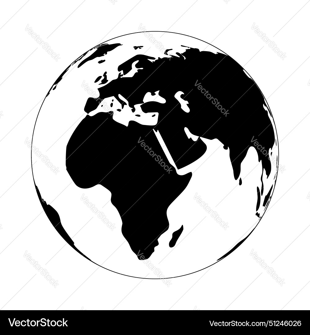 Earth globe sign geographic view Royalty Free Vector Image