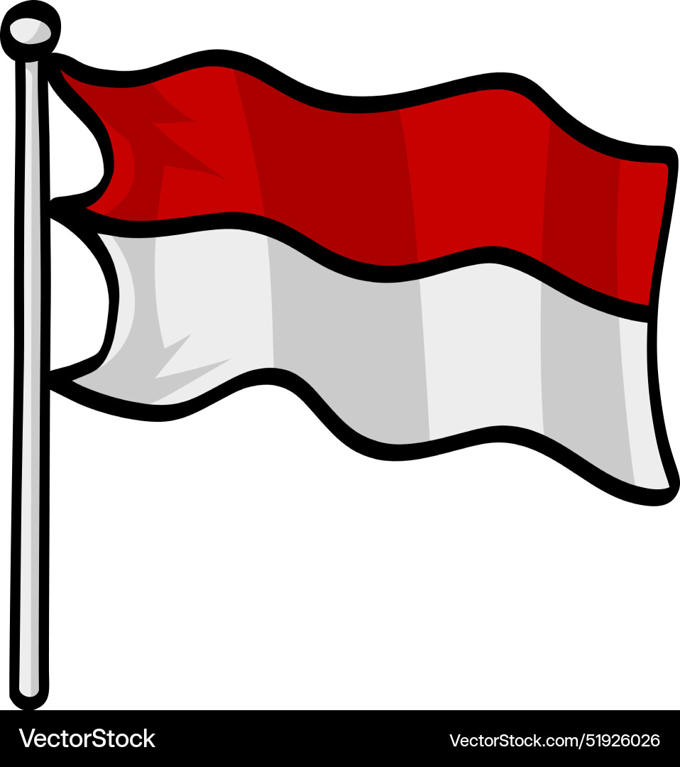 Indonesia flag doodle Royalty Free Vector Image