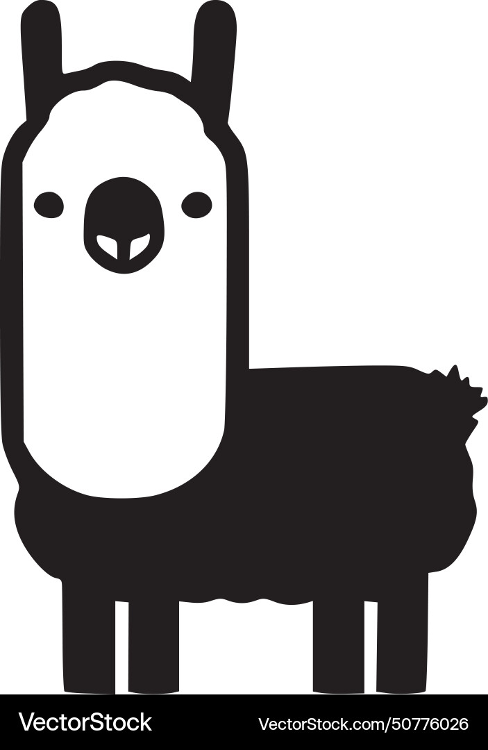 Llama - minimalist and flat logo Royalty Free Vector Image