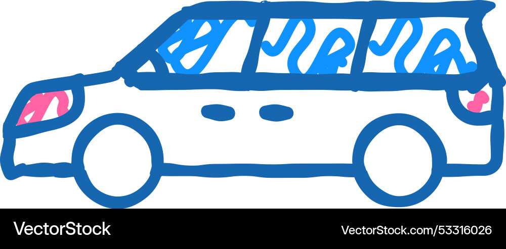 Mpv minivan transport icon doodle Royalty Free Vector Image