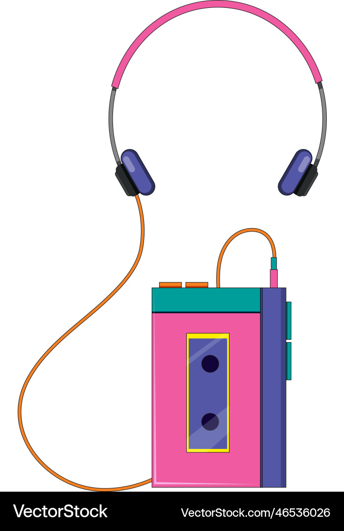 Personal stereo cassette player isolated Vector Image