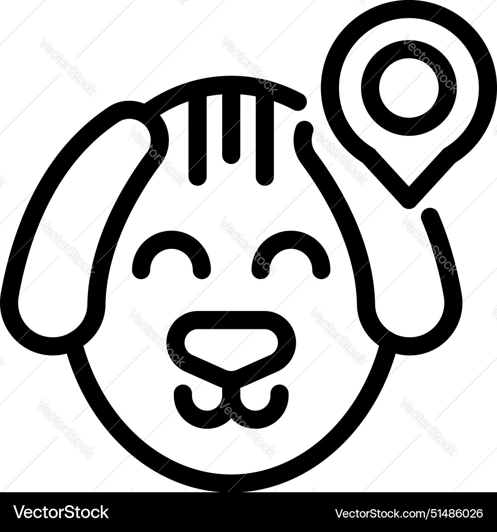 Pet location icon concept design Royalty Free Vector Image