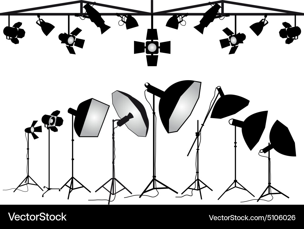Photography lighting equipment set Royalty Free Vector Image