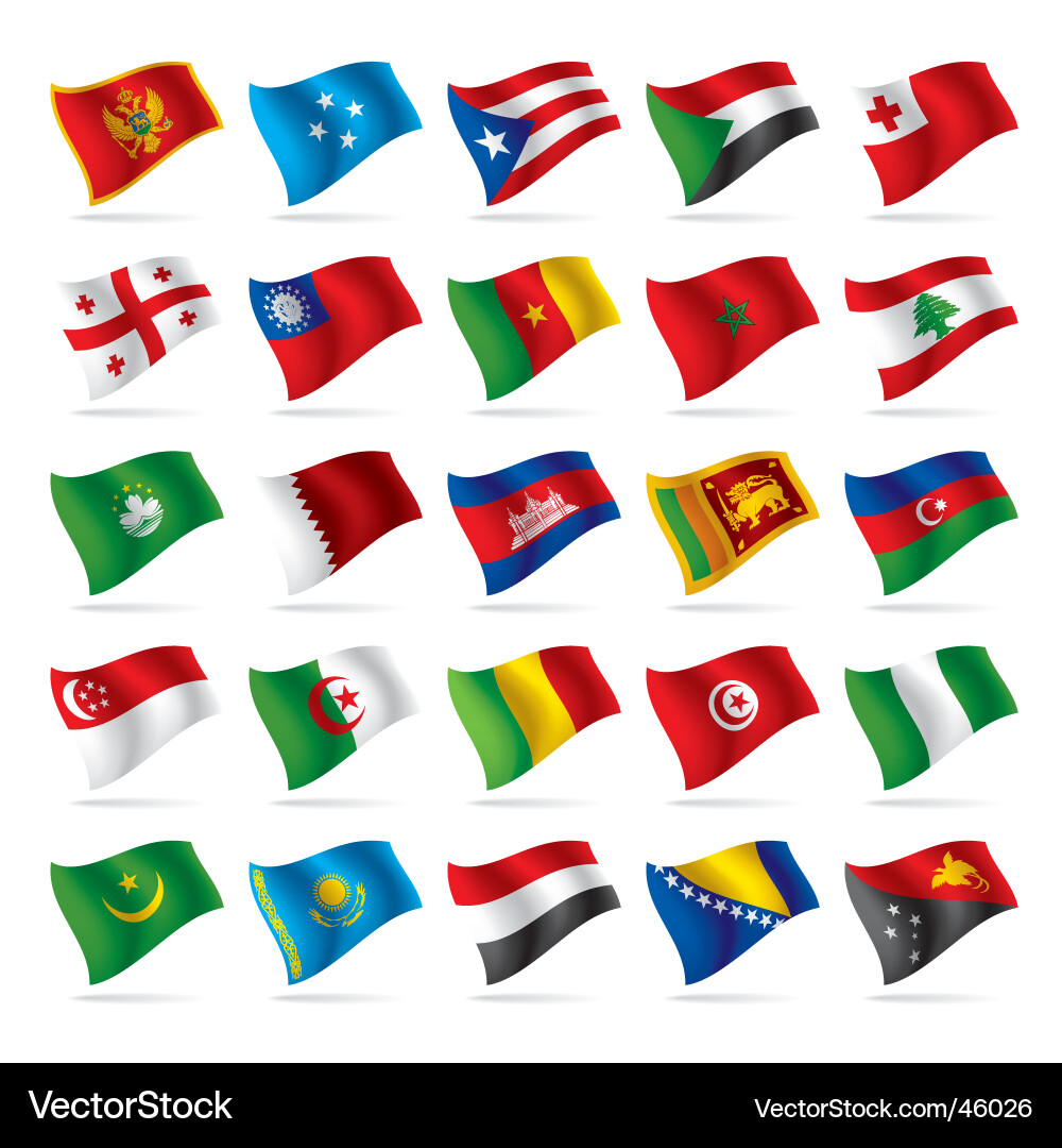 Set of world flags Royalty Free Vector Image - VectorStock