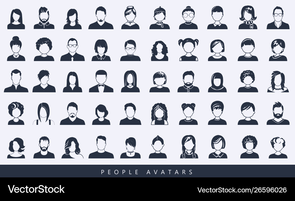 Simple avatar icons Royalty Free Vector Image - VectorStock