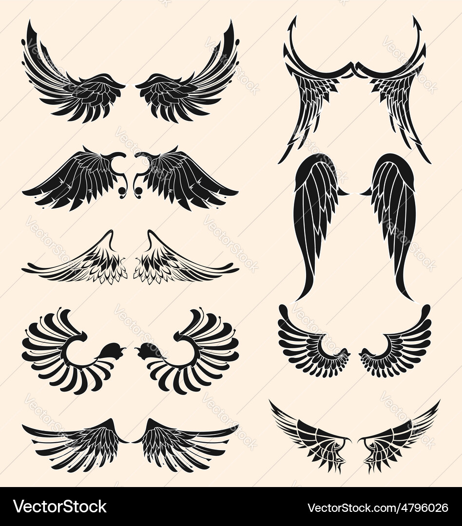 Wings tattoo Royalty Free Vector Image - VectorStock