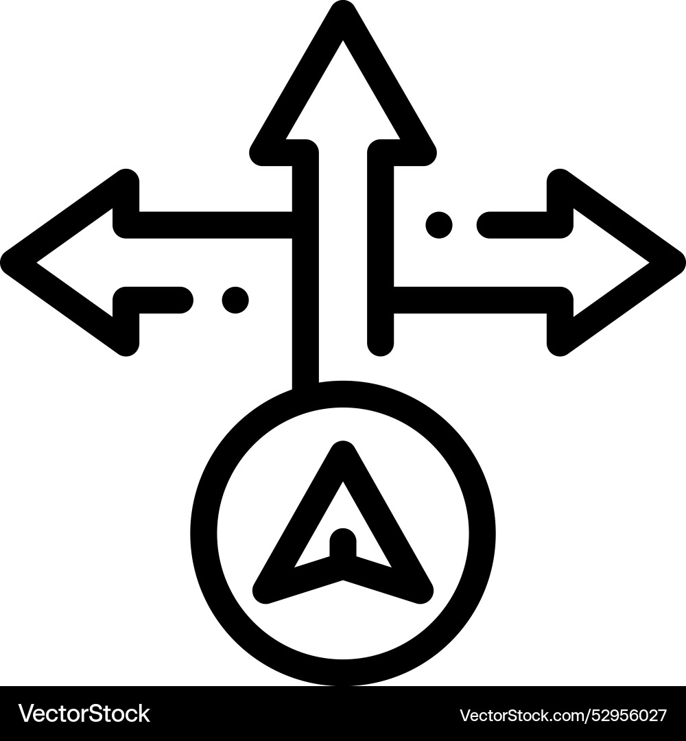 Direction icon thin linear style design isolated Vector Image